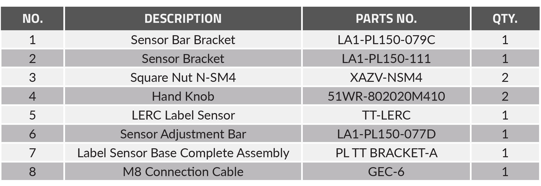 PL-501 Label Sensor Base Assembly